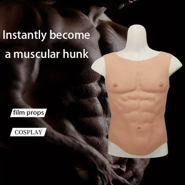 Cosplay Realistic Fake Belly Silicone Muscle Macho Chest for Halloween ...