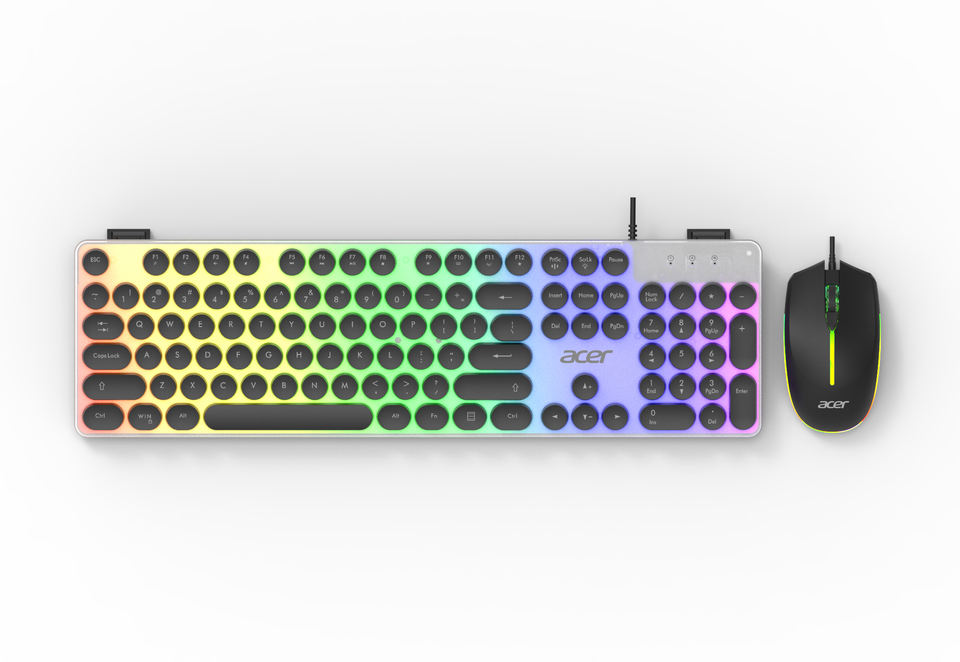 Custom Wired RGB 104-Key Retro Keycaps Waterproof Gaming Mechanical ...