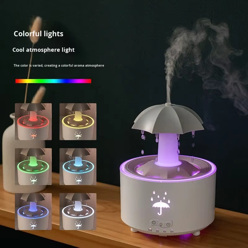 Rotating Raindrop Aroma Diffuser Colorful Water Drop Humidifier with ...