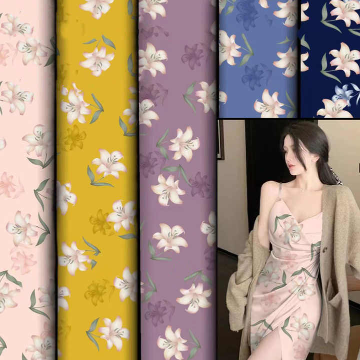 Wholesale 100 Viscose Rayon Challis Fabric Customized Flower Print ...