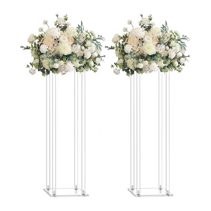 Luxury Square Custom Clear Crystal Acrylic Centerpiece Flower Stand for ...