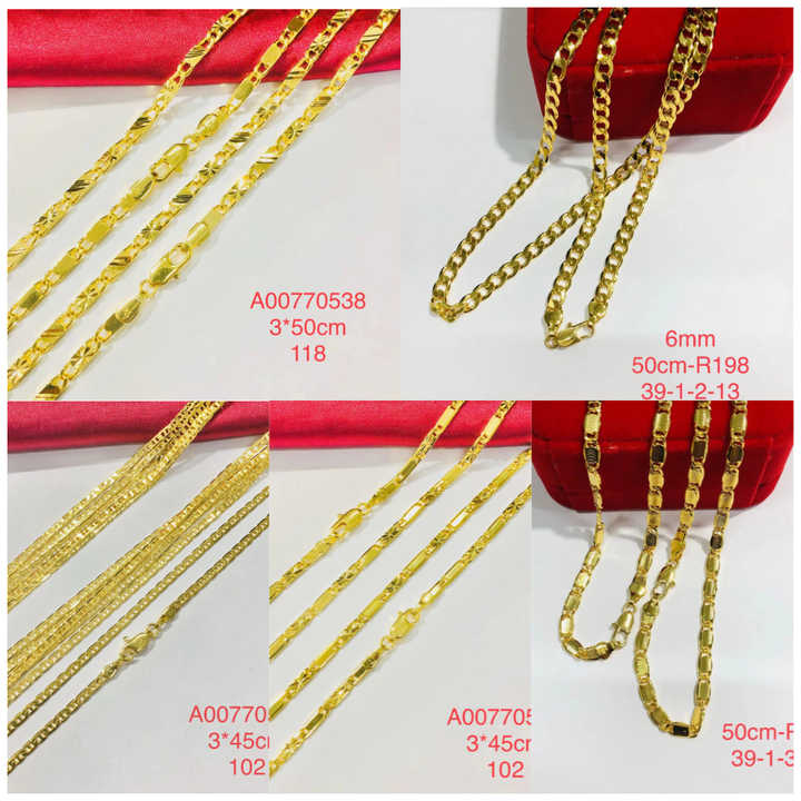 Xuping Cuban Figaro Jewelry Dubai 24K Gold Plated Chains