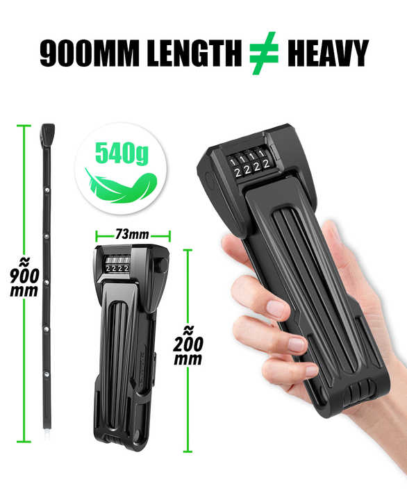 ETOOK Compact Folding Bike Lock Lightweight High Security 4 Digit Code ...