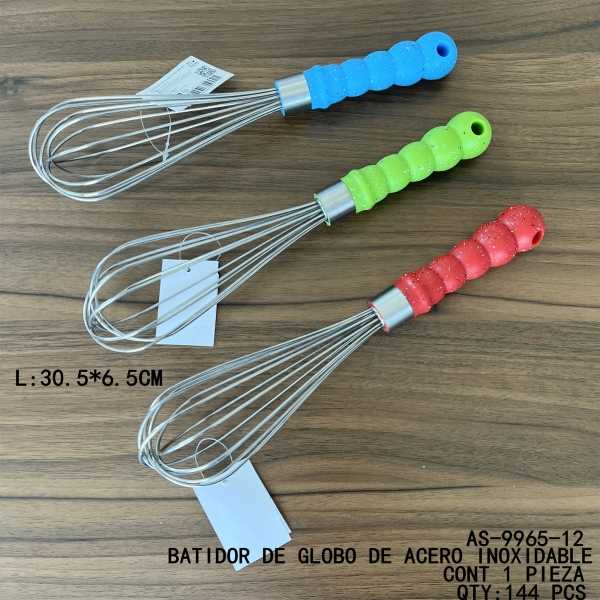 Stainless Steel Whisk Colorful Handle Kitchen Utensils Portable Modern ...