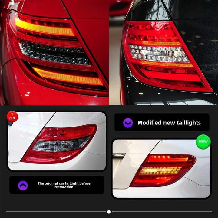 C-Class W204 X204 Rear Lights LED Taillight 2007 -2010 Upgrade Brake ...