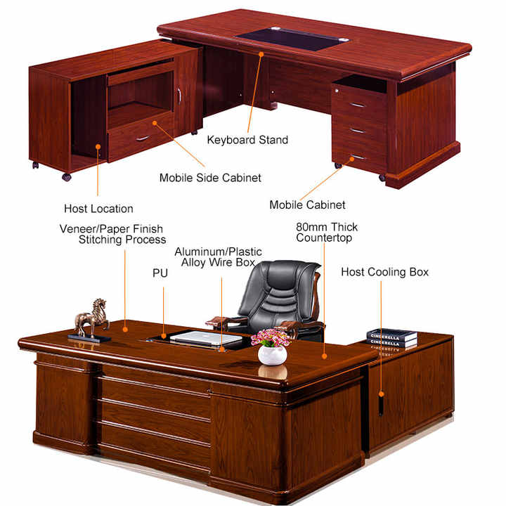Executive Desk - Veneer Table Finish for Office Furniture