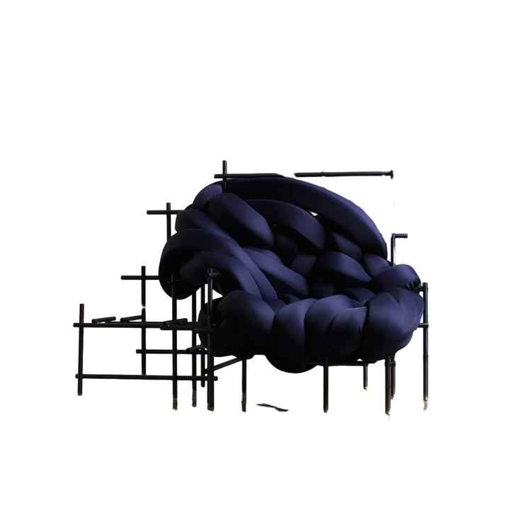 Lawless Modern Style Sofa With Unique Winding Metal Structure And Wood ...