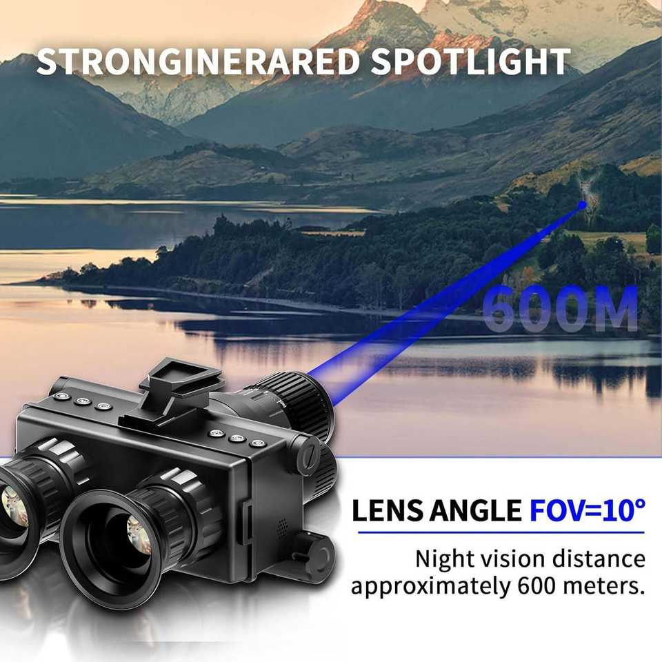 Head-mounted Night Vision Binocular CMOS Waterproof Camera Function 64G ...