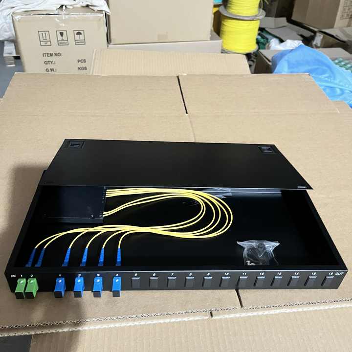 Fiber Optical Patch Panel 2-4 optical splitter 1u 19" Odf Rack Mount ...