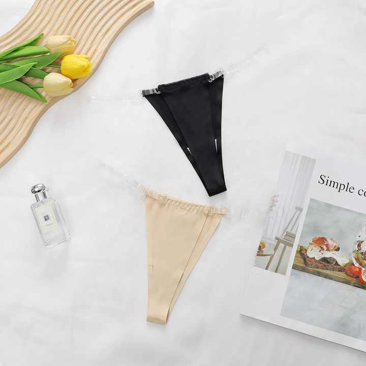 Fashion Design Women G String Thong Panty With Transparent Strap ...