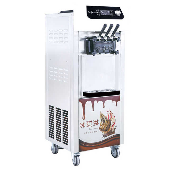 Soft Serve Ice Cream Machine - 3 Flavors Automatic Maker