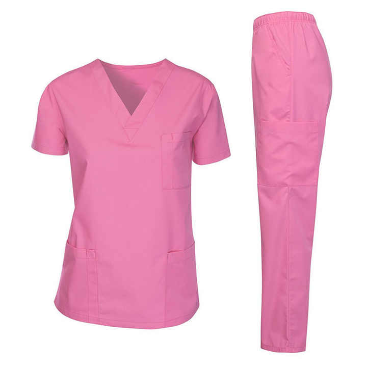 Custom Logo Scrubs Uniforms Sets Light Rose Pink Doctor Hospital ...
