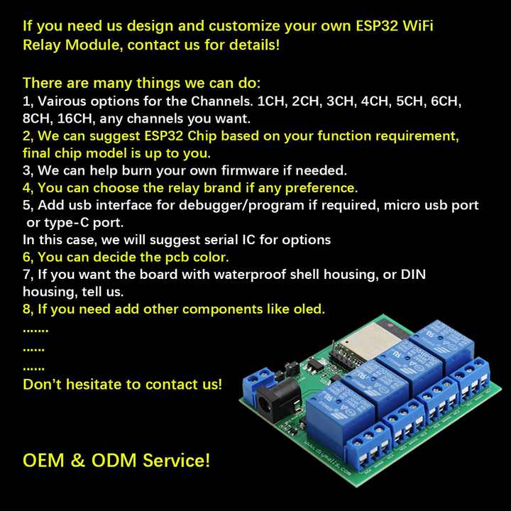 Diymall ESP32 4 Channel Wifi Relay Control Switch Module