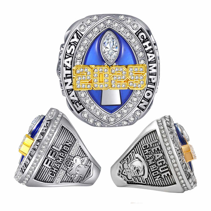 FFL 2025 Dream Football Championship Ring Two Tone Zinc Alloy Diamond ...