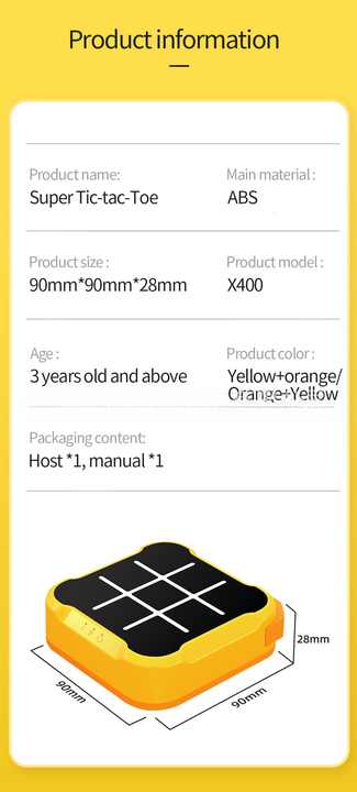 Tic-tac-toe Electronic Trouble Board Game Set - W24-876