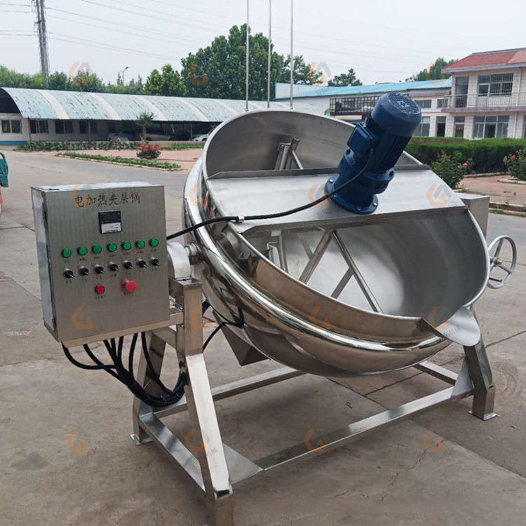 Electric Jacketed Cooker with Stirrer / Tilting Soup Cooking Jacketed ...