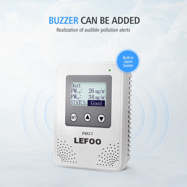 LEFOO Smart Air Quality Sensor Monitor Real-Time Detection of PM2.5 PM10 Dust Levels for Home ...
