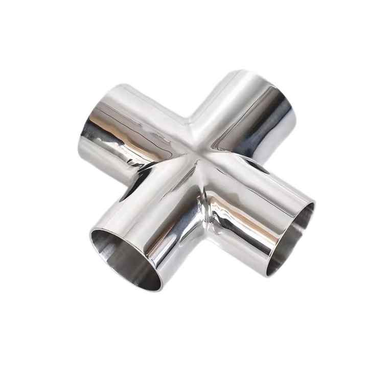 Sanitary Welded Crossover Stainless Steel Pipe 304 316 Four-way Pipe ...