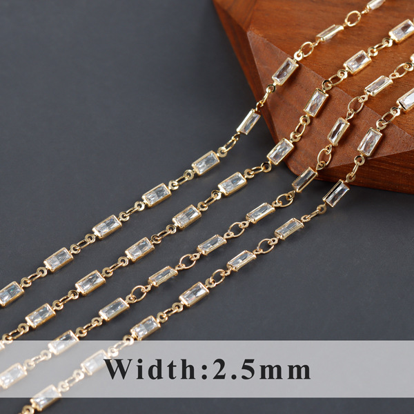 Luxury Handmade Copper Chains 18K Gold Plated Brass Zircon Chain for ...