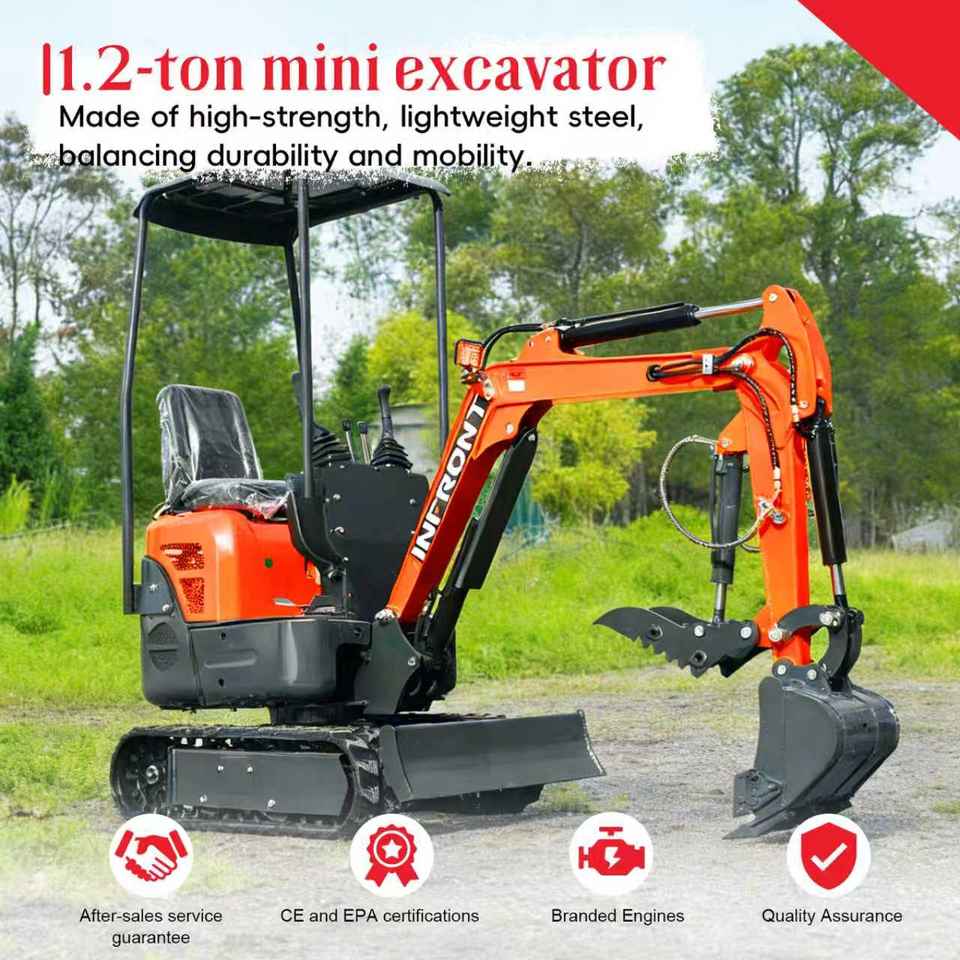 Infront-12 Mini Crawler Excavator with Cab Engine 2-Year Warranty ...