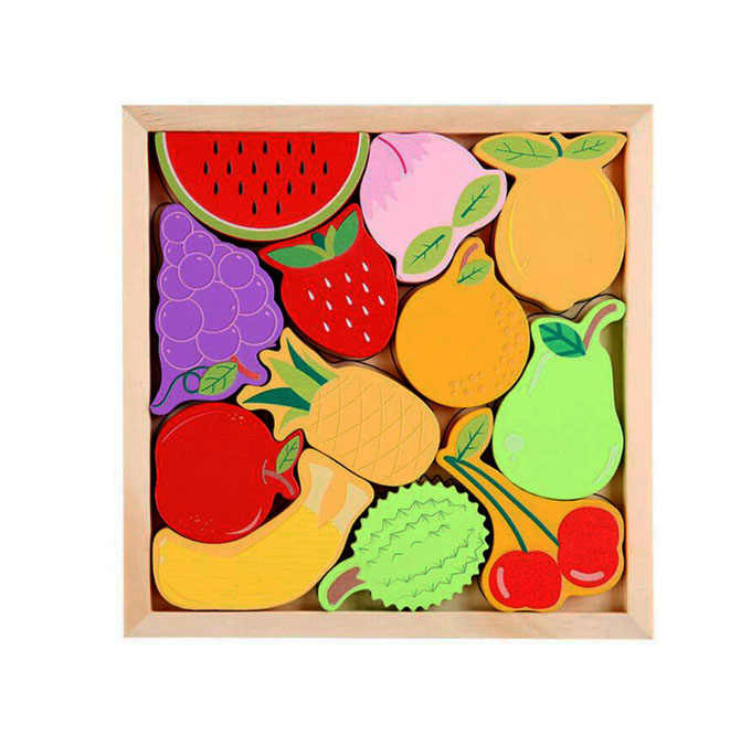Wooden Cognitive Fruit Matching Puzzle Toy for Children Educational Toy ...