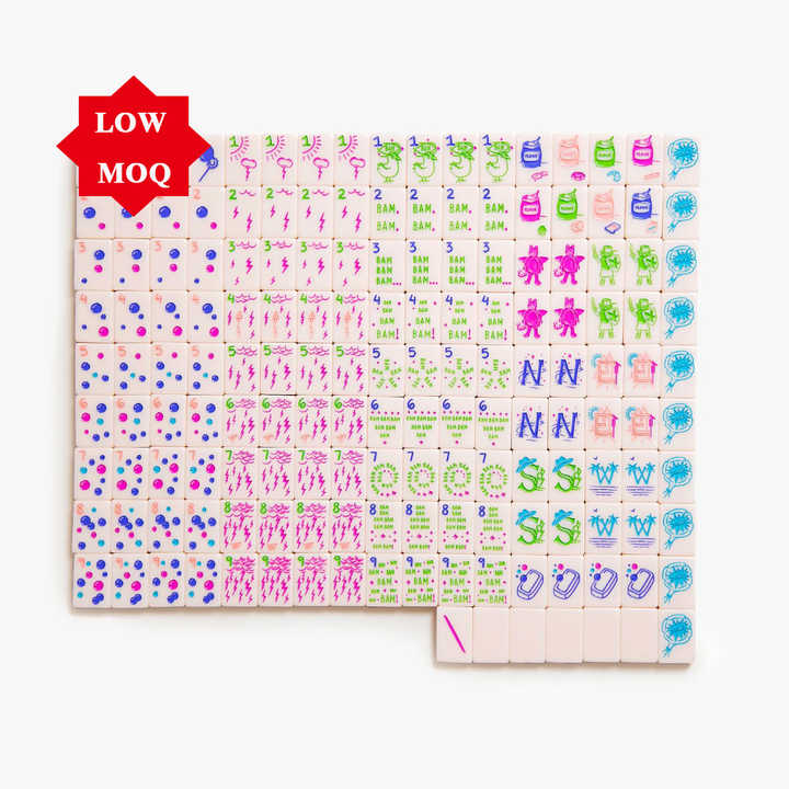 Hand-painted Mahjong Tile Set - Petal Pink Acrylic Mah Jongg