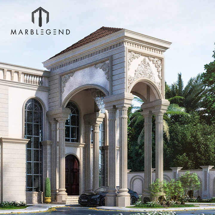 Customized Marble Columns for Luxury Villa Design - Hand-Carved Stone ...