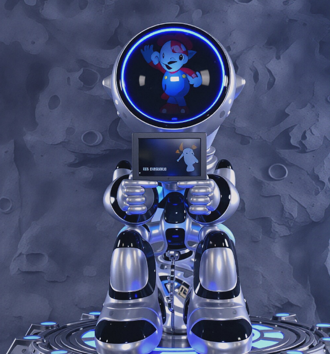 Futuristic Sci-Fi Robot LED Statue Cyberpunk Style Desktop Ornament for ...