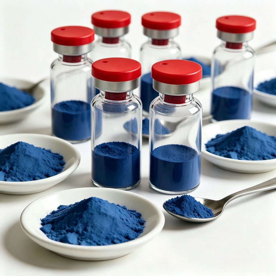 Factory Supply GHK-Cu Copper Peptide Raw Material Freeze-dried Powder ...