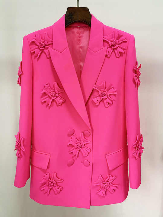 Shop High Quality 3D Flower Double-Breasted Business Blazers for Women