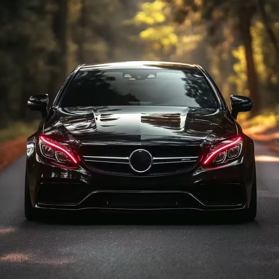 Red Yellow LED Daytime Running Lights for 2014-2018 Mercedes Benz C ...