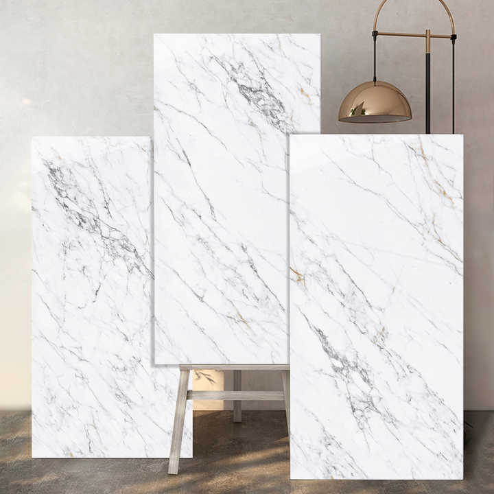 Polished Glazed Tile 750x1500mm Large Slab Book-Match Continuous Vein ...
