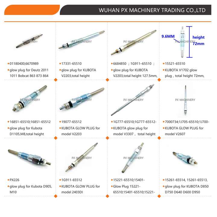 01180400 6670989 Glow Plug untuk Deutz 2011 1011 Bobcat 863 873 864 ...