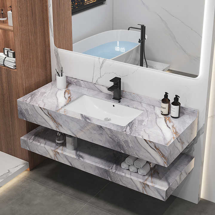 Hotel Bathroom Wall Mount Basin - Sintered Stone Porcelain