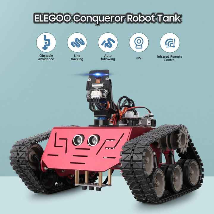 ELEGOO Conqueror Robot Tank Kit UNO R3 for Arduino for Kids Ages 8-12 ...