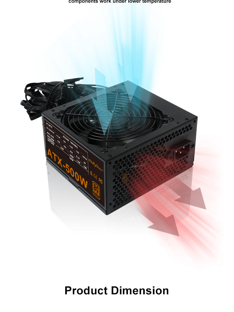 High Quality 500W APFC 80 PLUS Gaming PC ATX Computer Switching Power ...