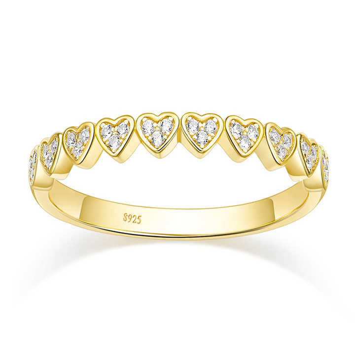 OLAN Best Selling 14K Gold Plated 925 Sterling Silver Ring Moissanite ...