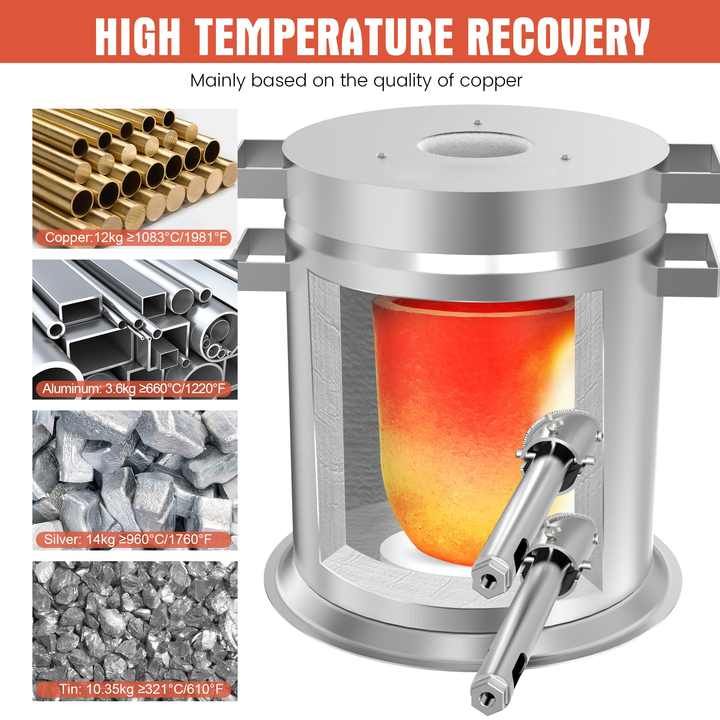 12KG Home Foundry Gas Metal Melting Furnace Metal Melter Copper Melting ...