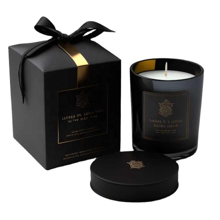 Luxury Candle Vessels - Unique Black Glass Jars with Lids