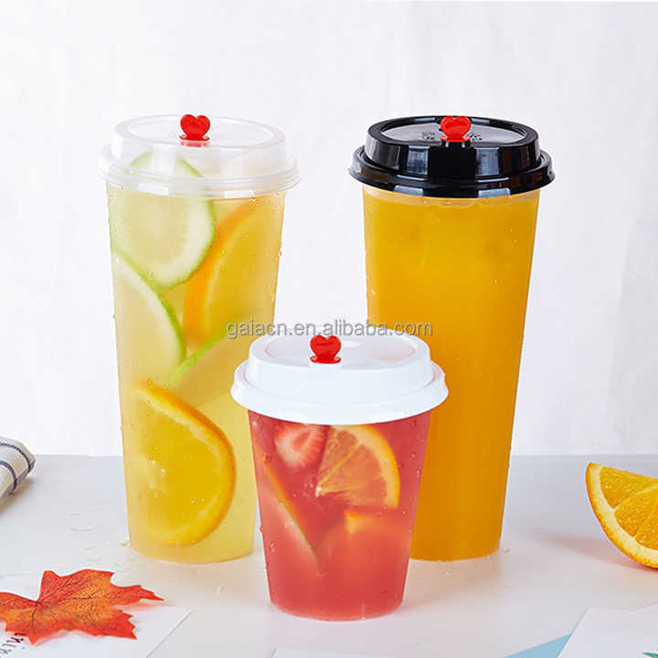 Wholesale Plastic PP Cup Printing Custom logo Disposable Coffee Cups 360ml 500ml 700ml Bubble ...