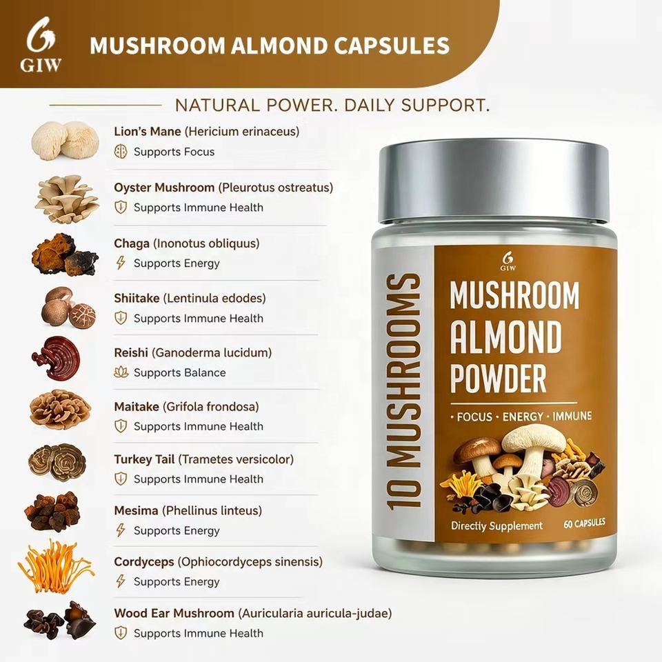 OEM Package Organic Instant 10 in 1 Mushroom Coffee Capsules with ...