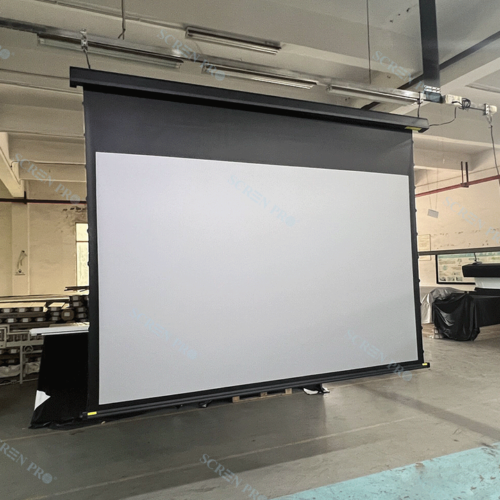 SCREEN PRO 100 Inch 8K Pull down Projector Screen Motorized Tab Tension ...