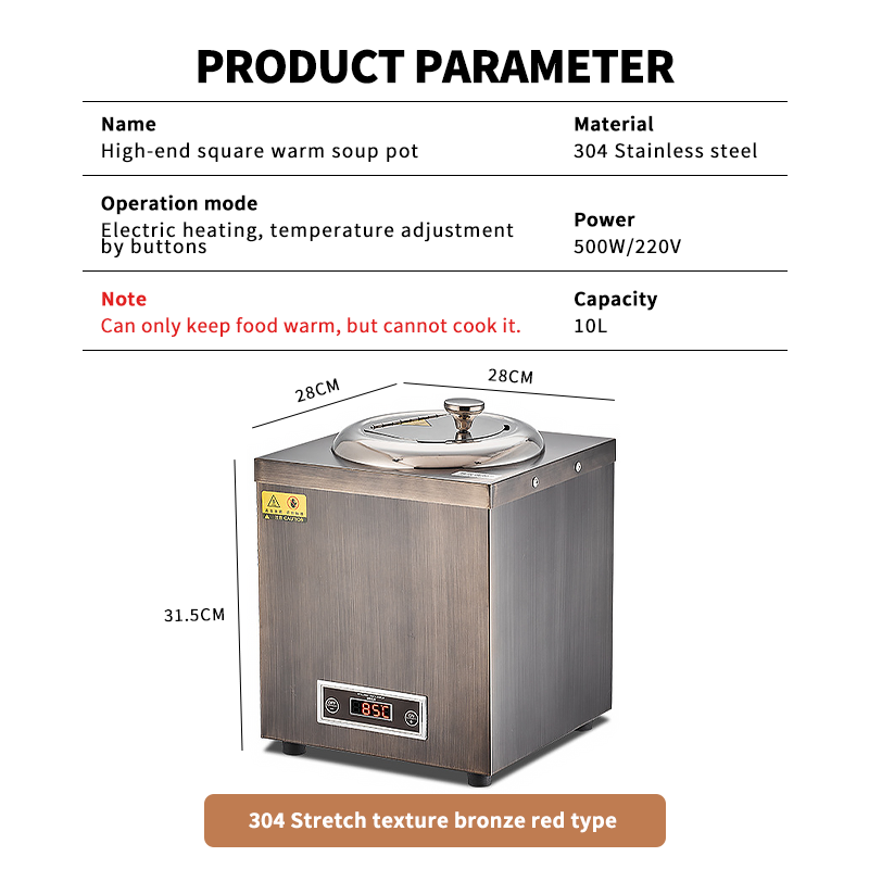 WINNERS Commercial 10L Stainless Steel Electric Soup Warmer Digital ...