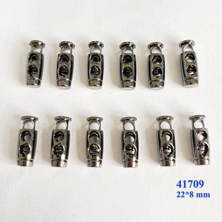 Spring Fastener Single-Hole Metal Drawstring Rope Stopper with Snap ...