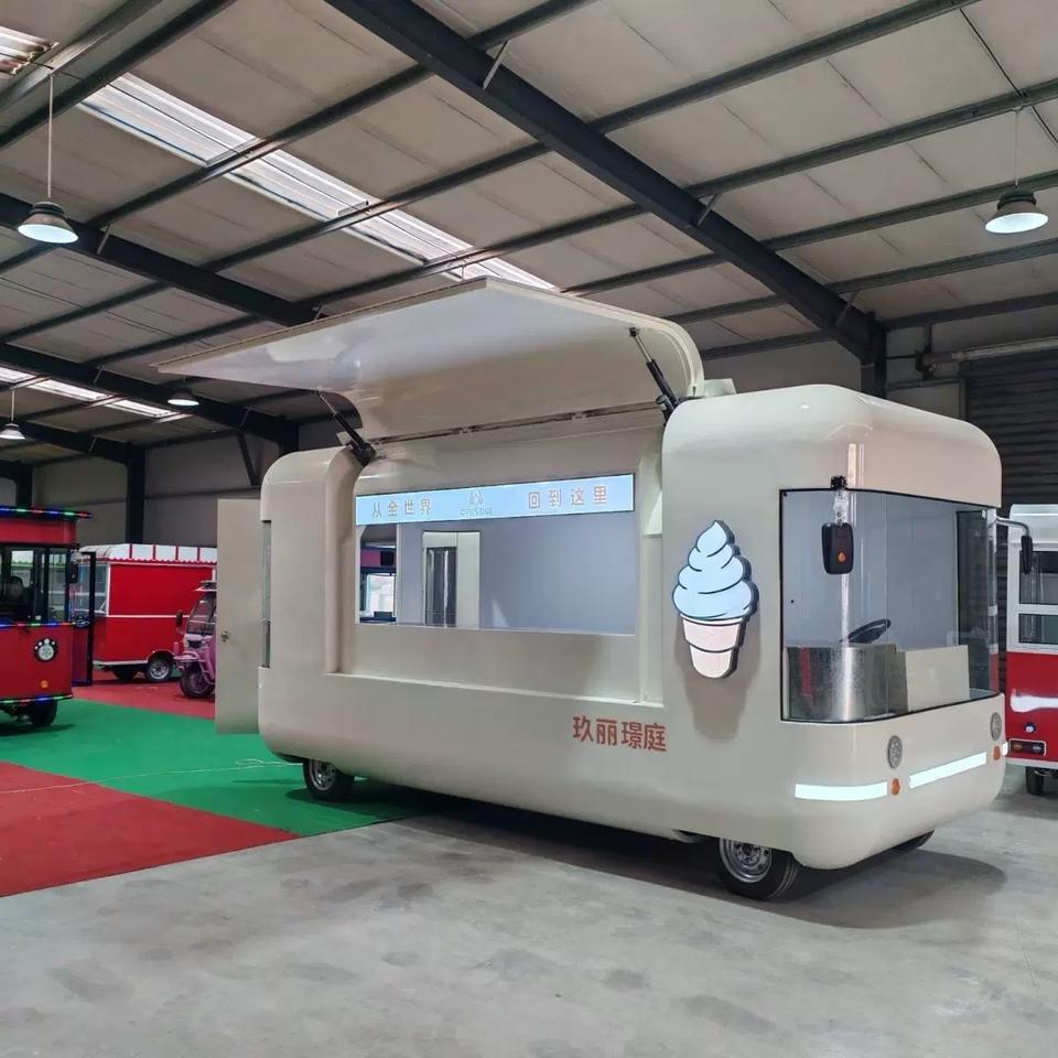 Outdoor Mobile Food Cart Coffee Juice Ice Cream Waffle Street Vending ...