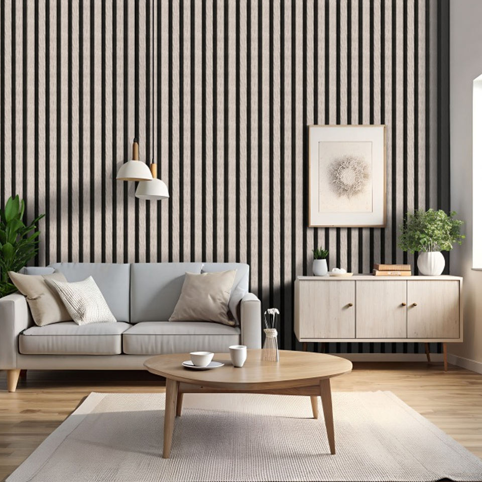 Modern 3D Self-Adhesive PVC Wood Wallpaper Stripes Waterproof Peel ...