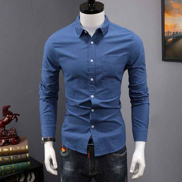 High Quality Solid Color Shirts for Men Custom Men Shirts Plus Size Men ...