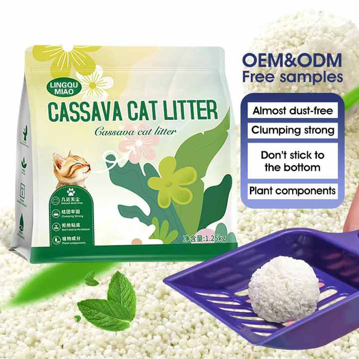 Plant-Based Cassava Starch Litter Hard Clumping and Easy Clean Eco ...