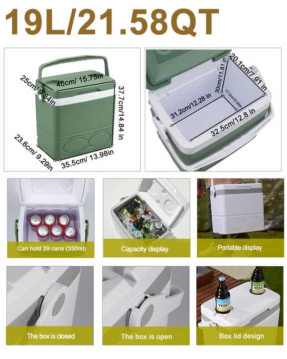 19L Outdoor Portable Cooler Box with Lock Custom Logo Thermal Fishing ...
