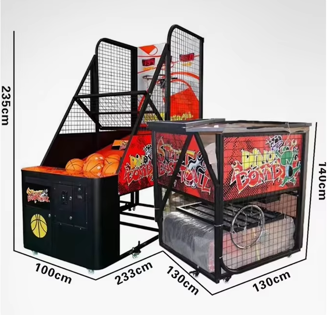 Coin Operated Foldable Basketball Arcade Machine Electronic Shooting ...